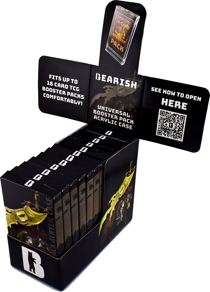 Bearish 12 Pack of Booster Pack Acrylic Cases (up to 16 Standard TCG C